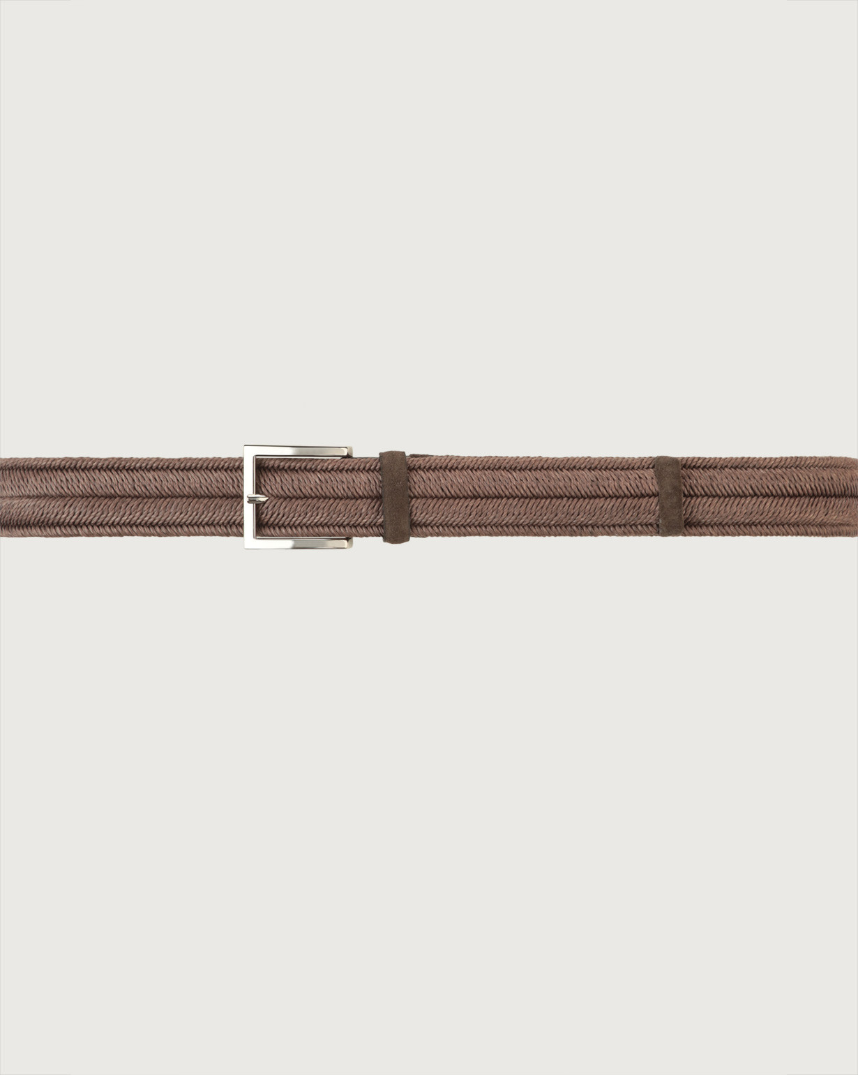ORCIANI Rope Elast stretch linen belt 3,5 cm, color Brown