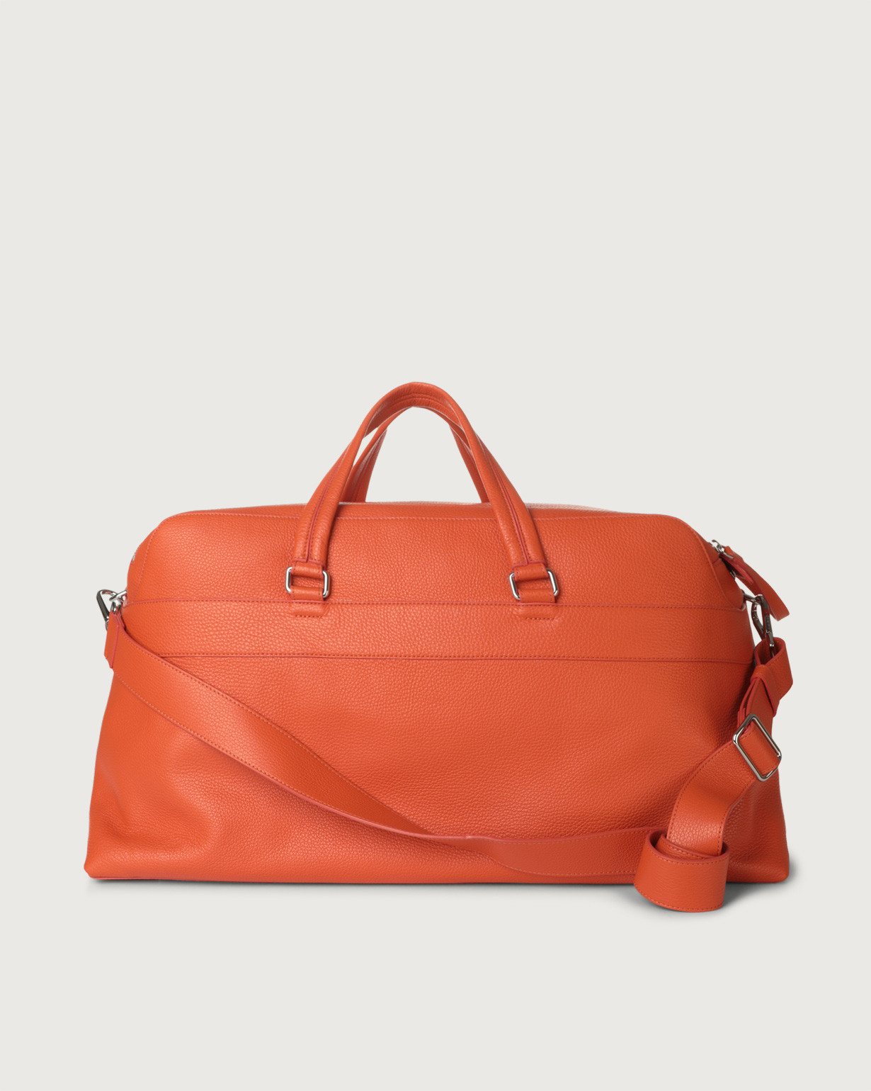 ORCIANI Micron leather duffle bag with shoulder strap, color Orange