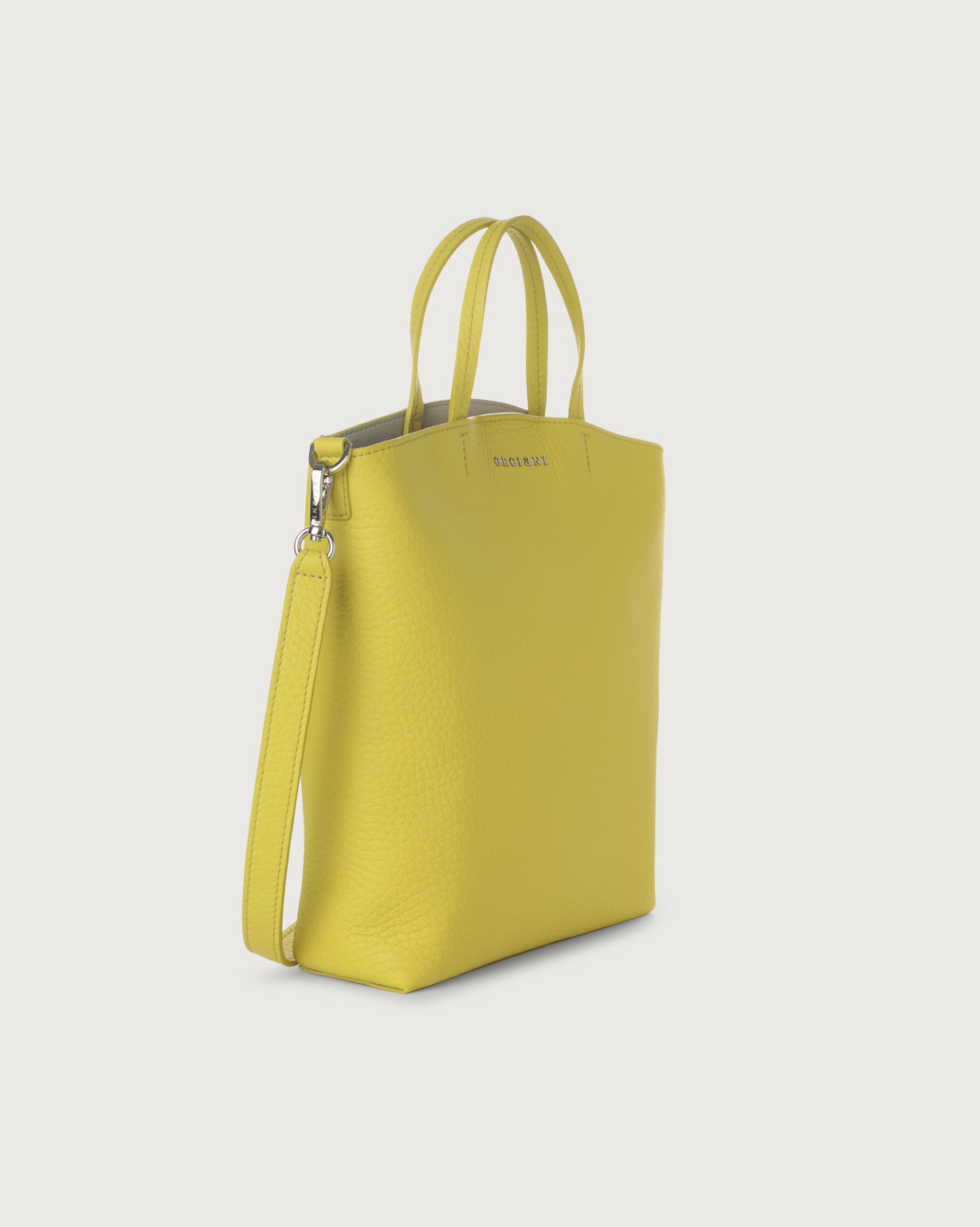 ORCIANI Ladylike S Soft small leather tote bag, color yellow