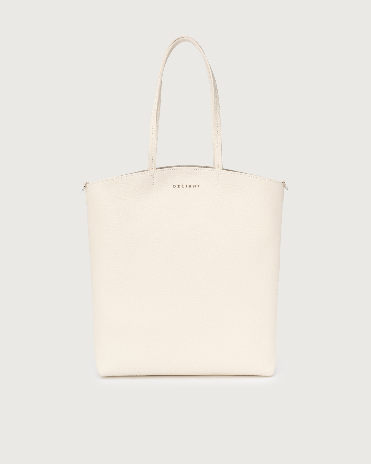 ORCIANI Ladylike M Soft medium leather tote bag, color White