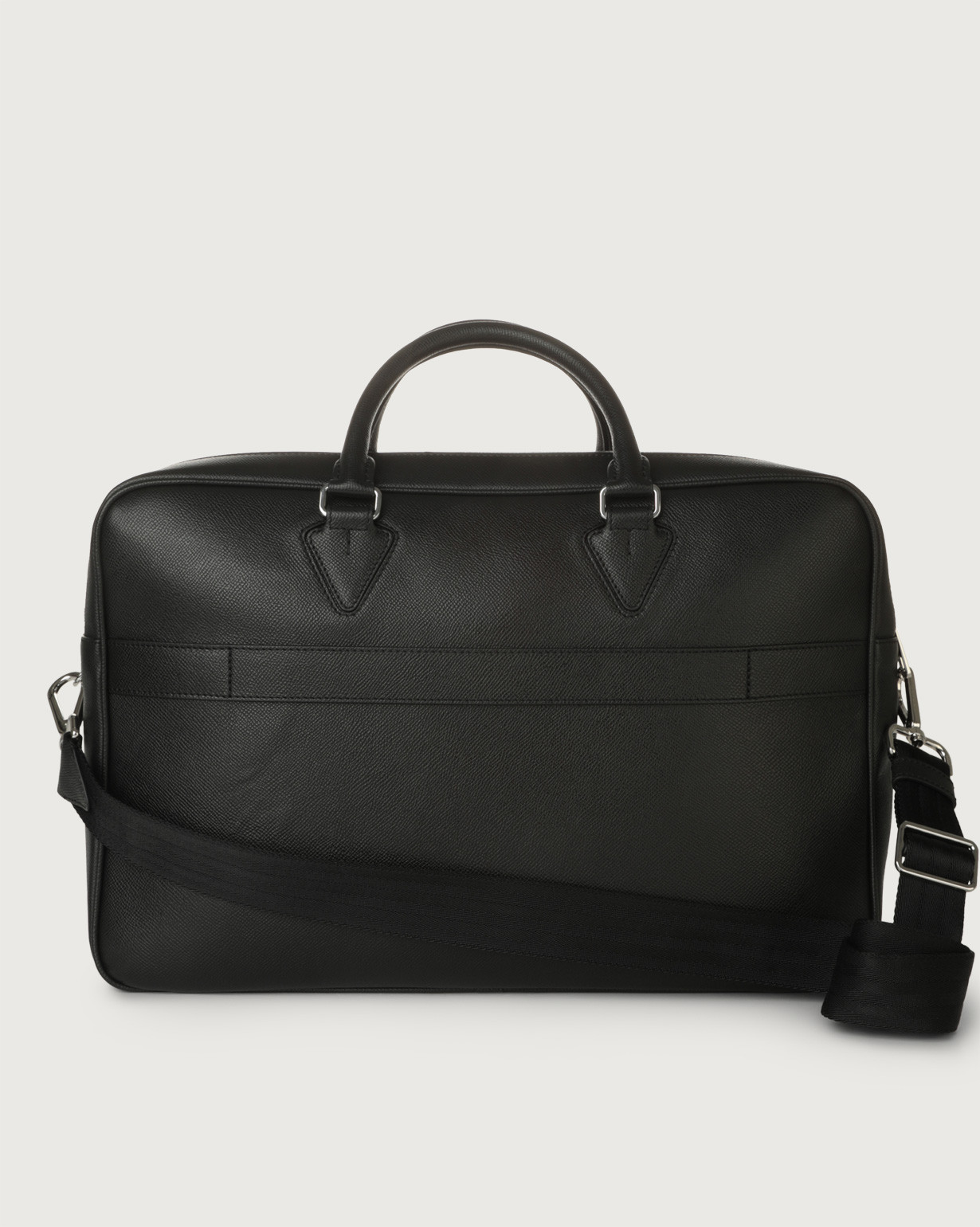 ORCIANI Timeless boarded leather business bag, color Black