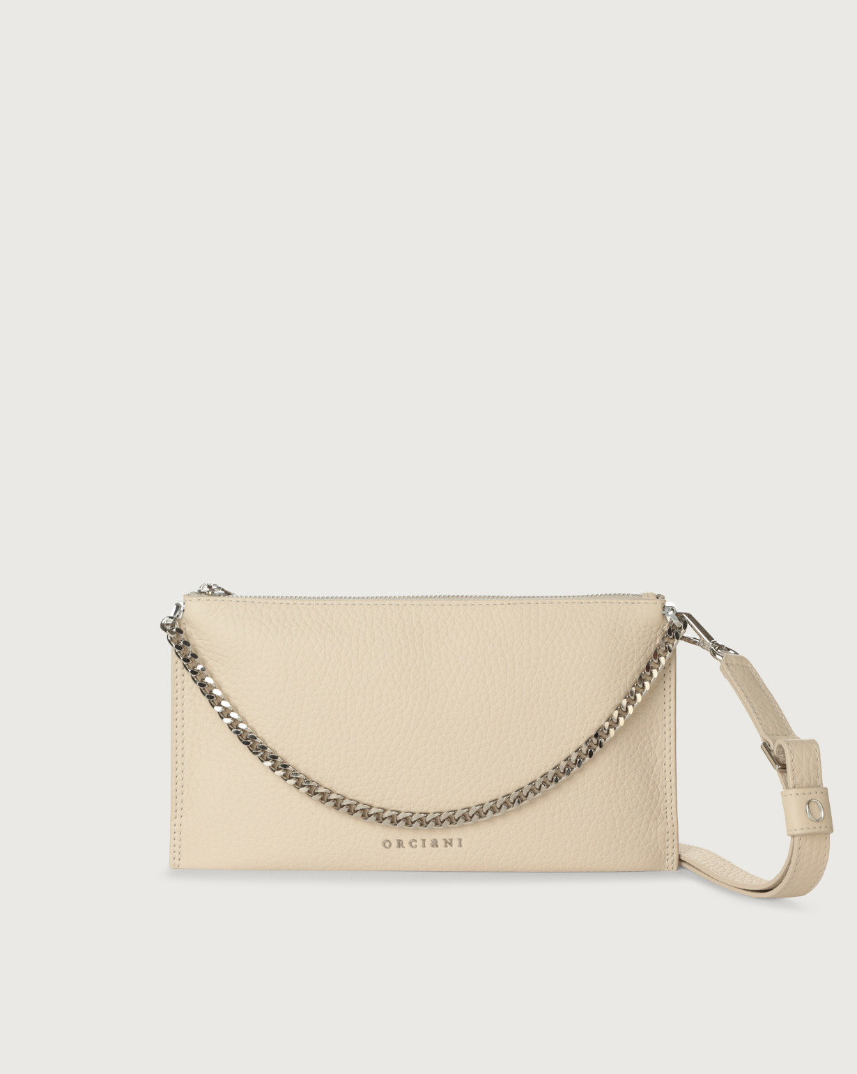 ORCIANI Pupa Soft mini leather crossbody bag, color Ivory