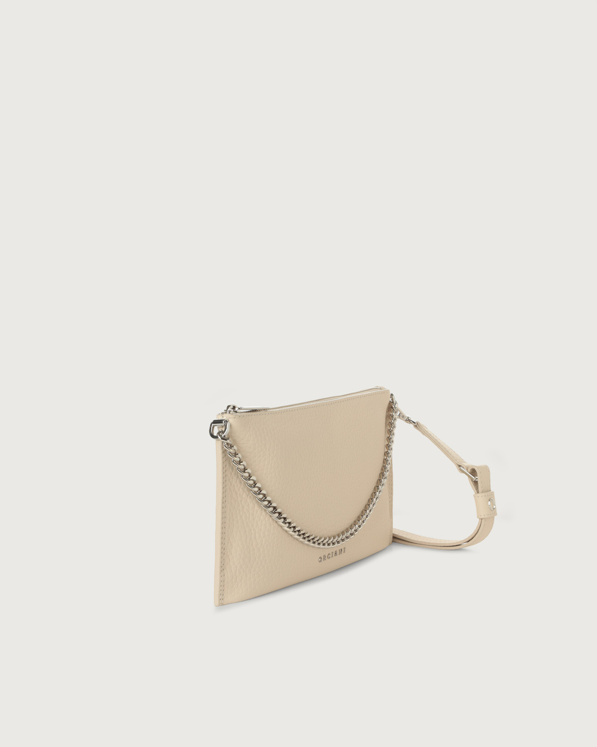 ORCIANI Pupa Soft mini leather crossbody bag, color Ivory