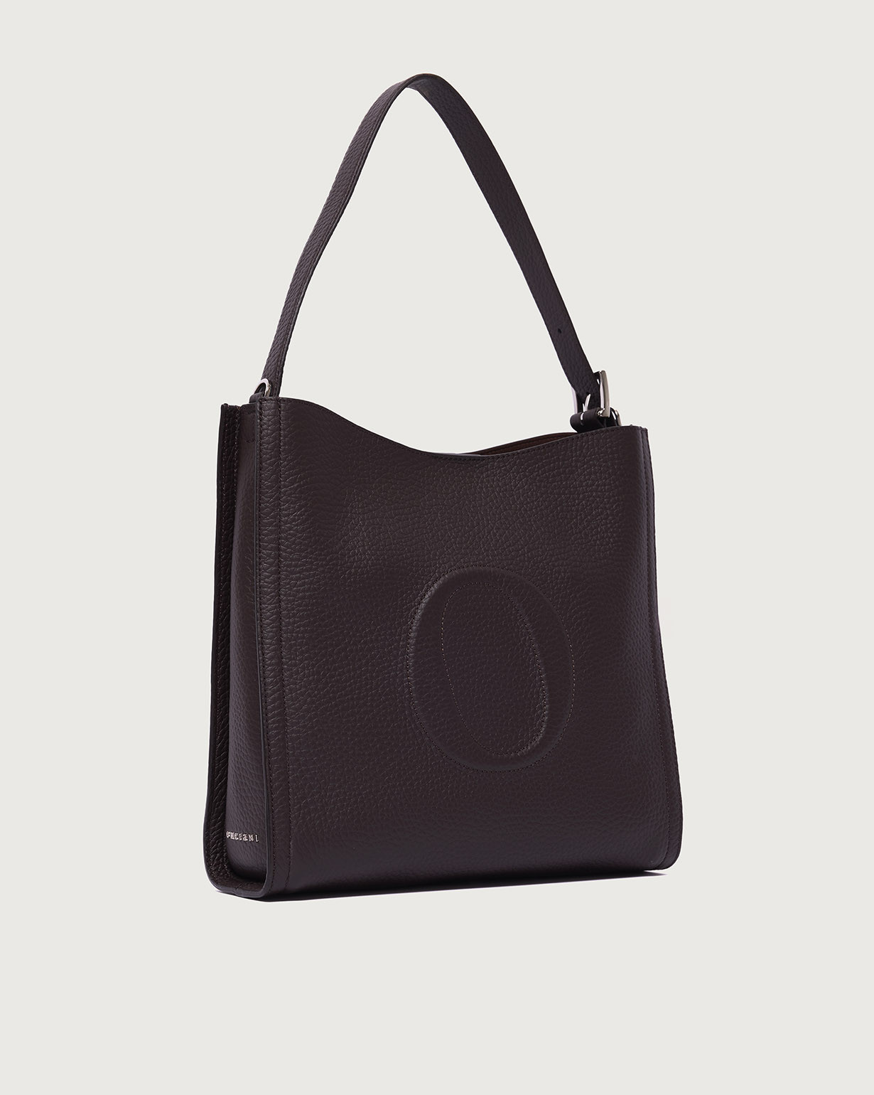 ORCIANI Her-O Soft Midi grained leather shoulder bag with strap, color ...