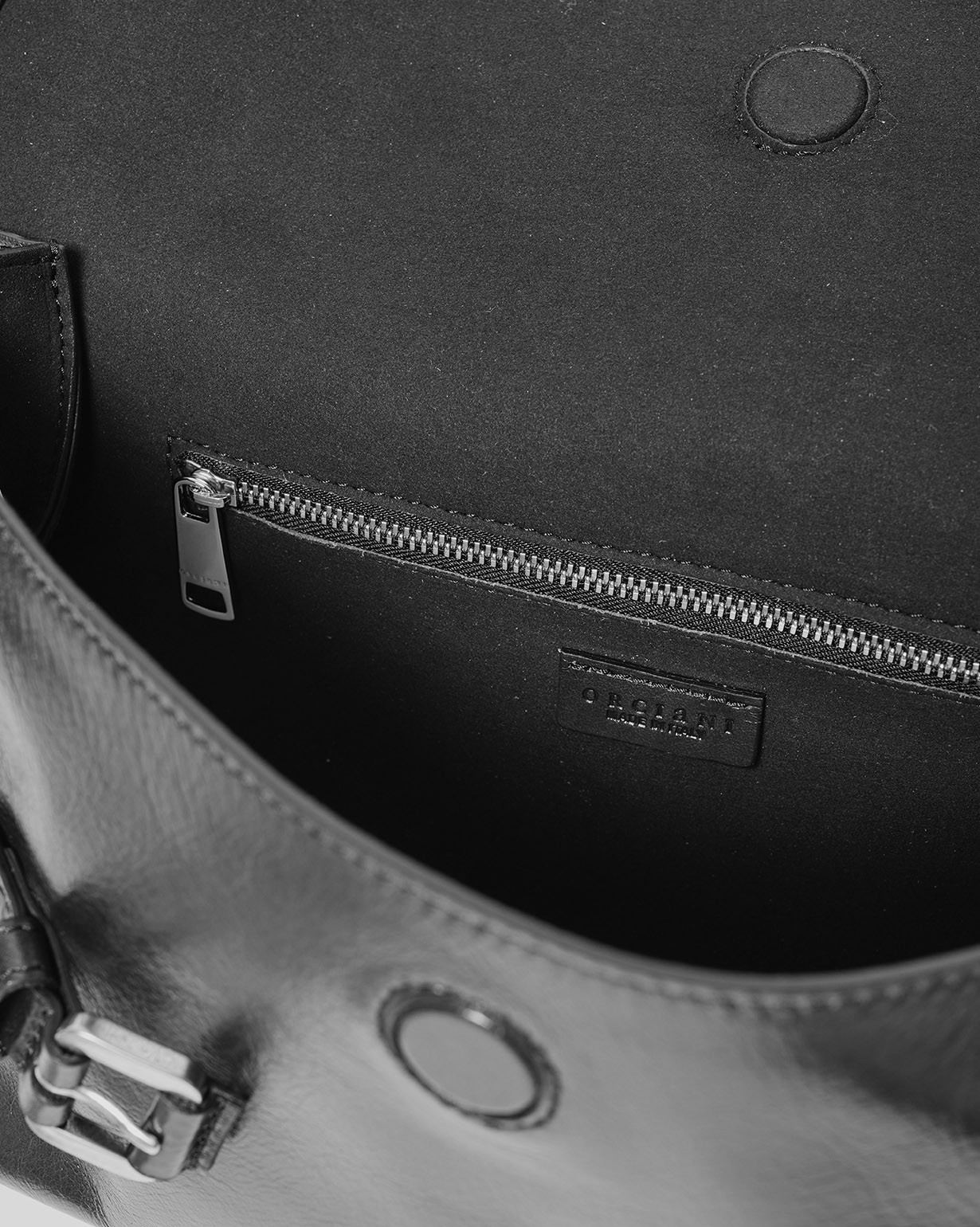 ORCIANI Venus Clutch Soft grained leather effect handbag, color Sand