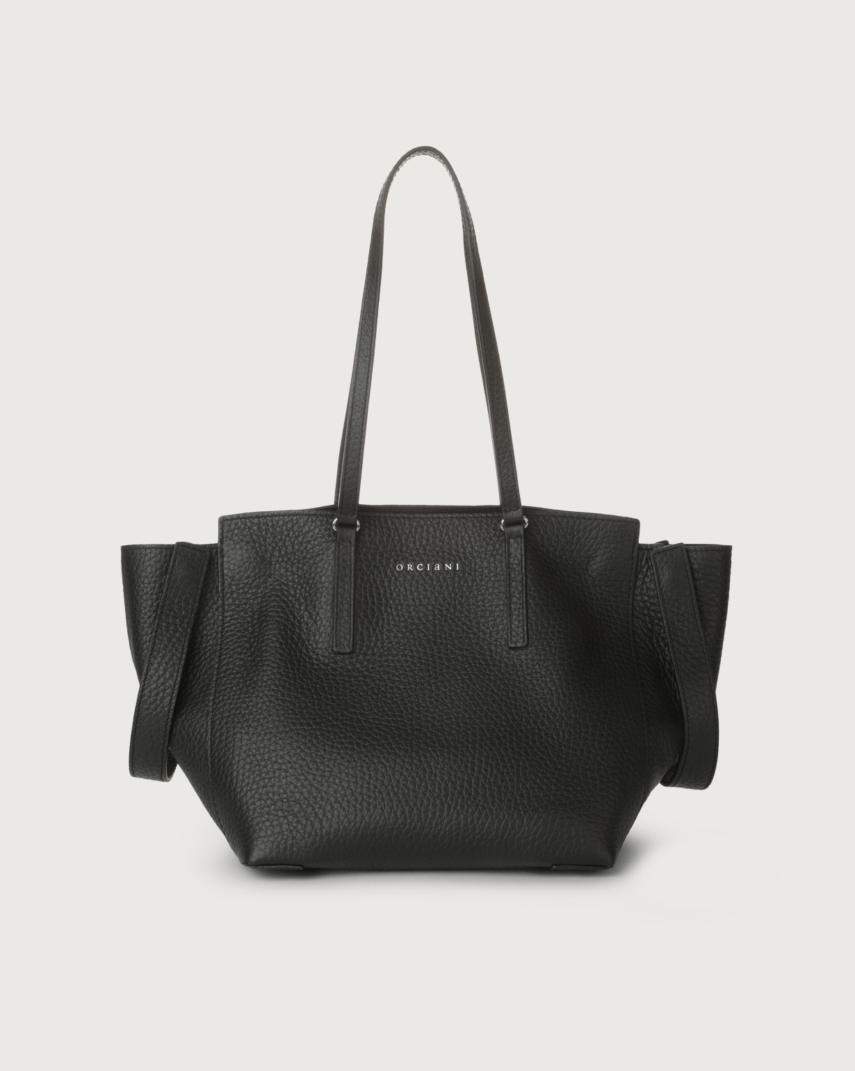 ORCIANI Ava Soft midi leather tote bag, color Black