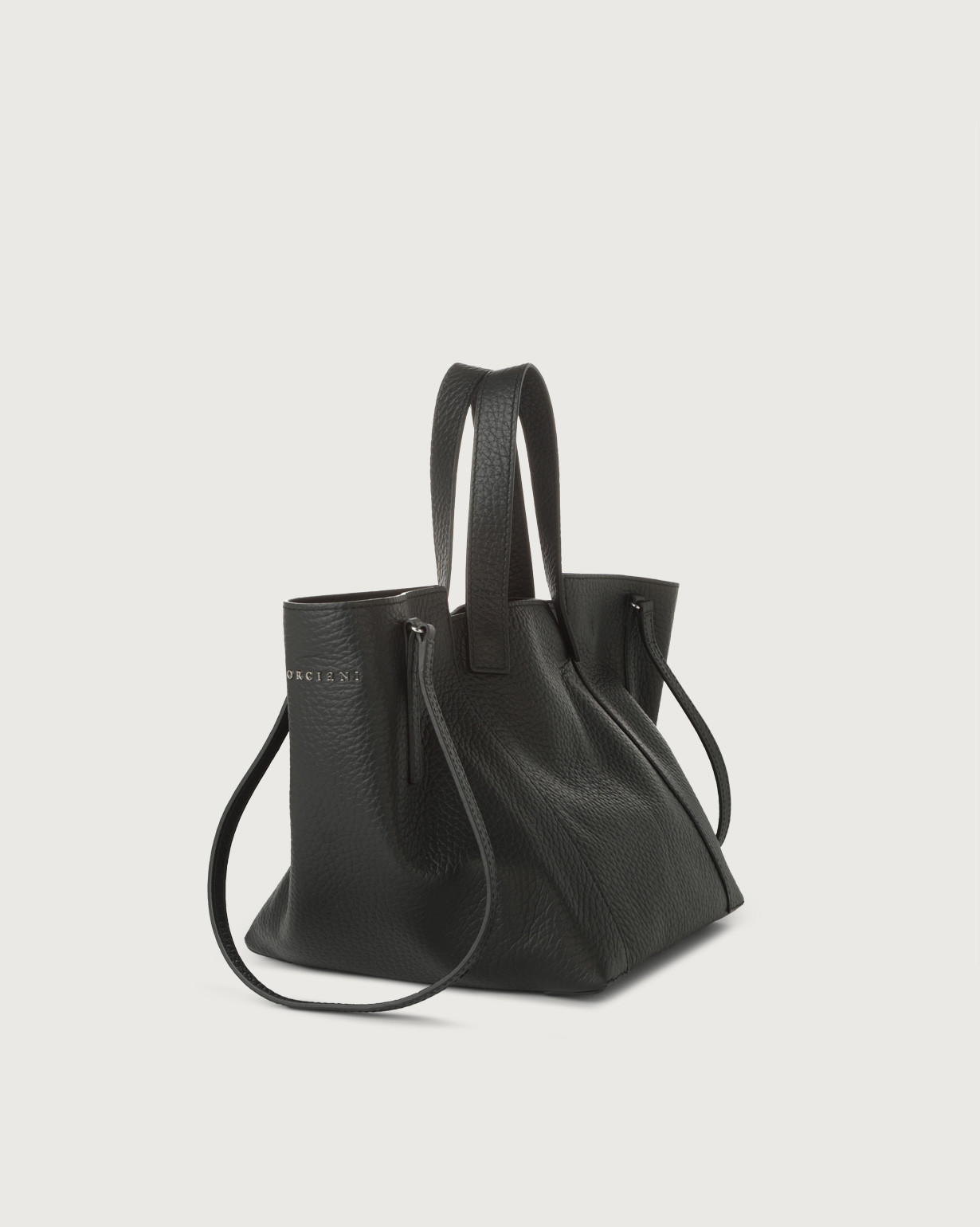 ORCIANI Ava Soft midi leather tote bag, color Black
