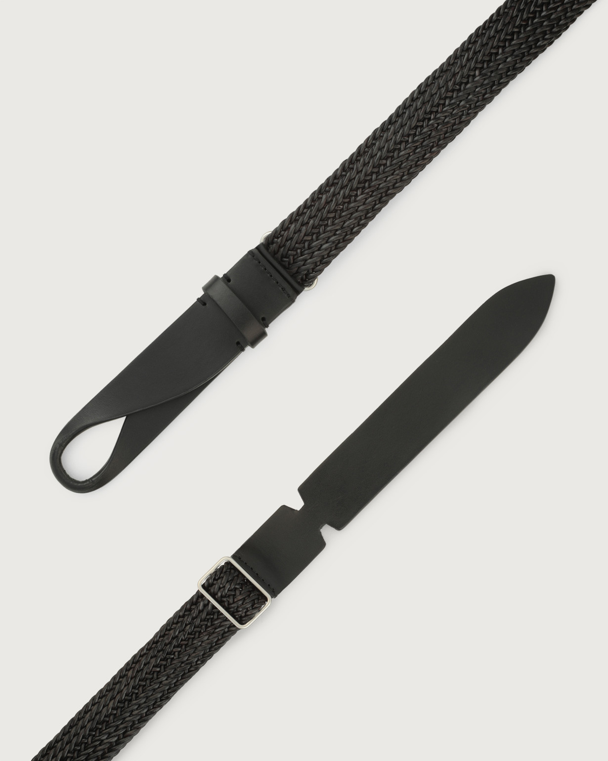 ORCIANI Plug leather Nobuckle belt, color Black