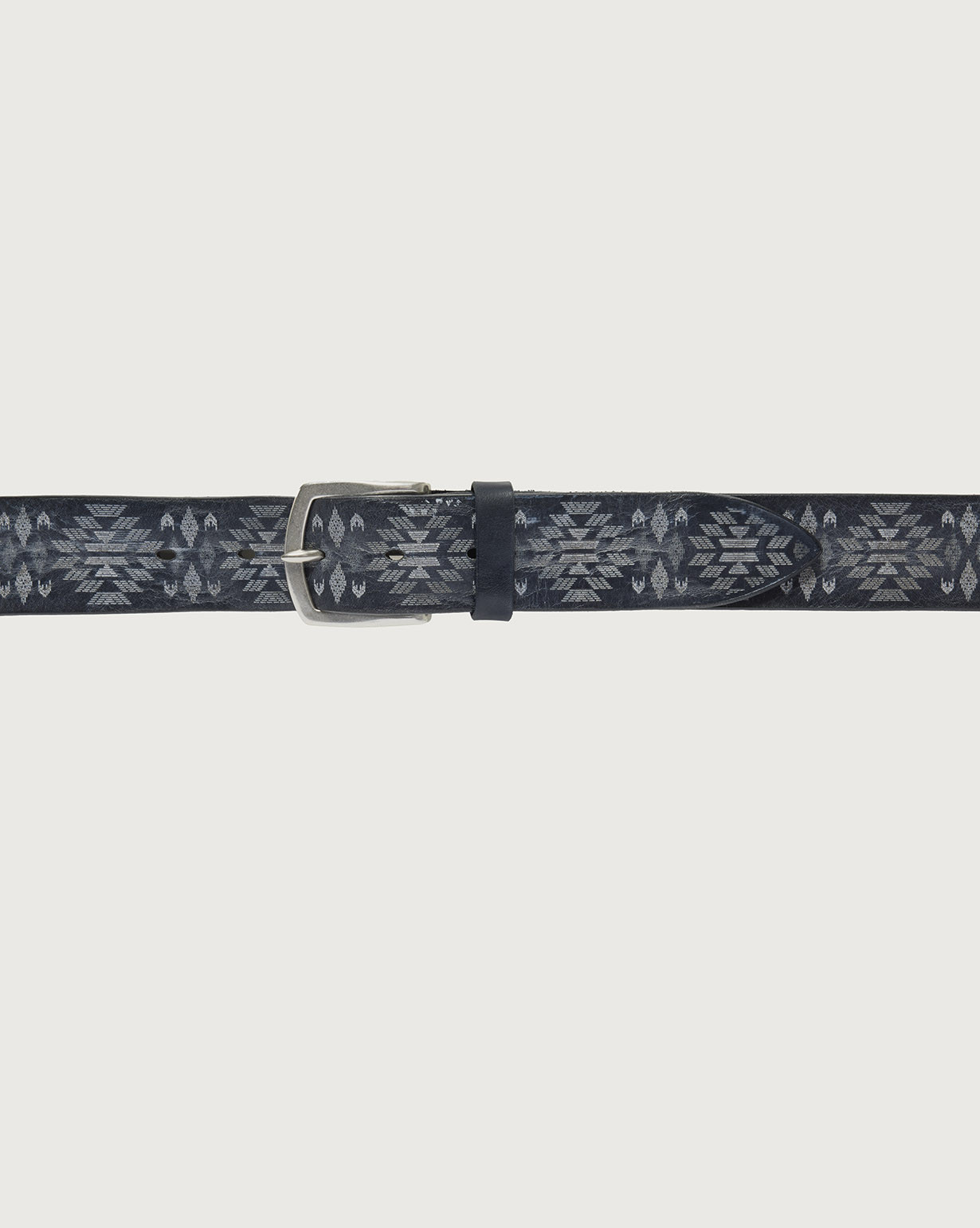 ORCIANI. Stain Soapy micro-studs leather belt 3,5 cm. color Black