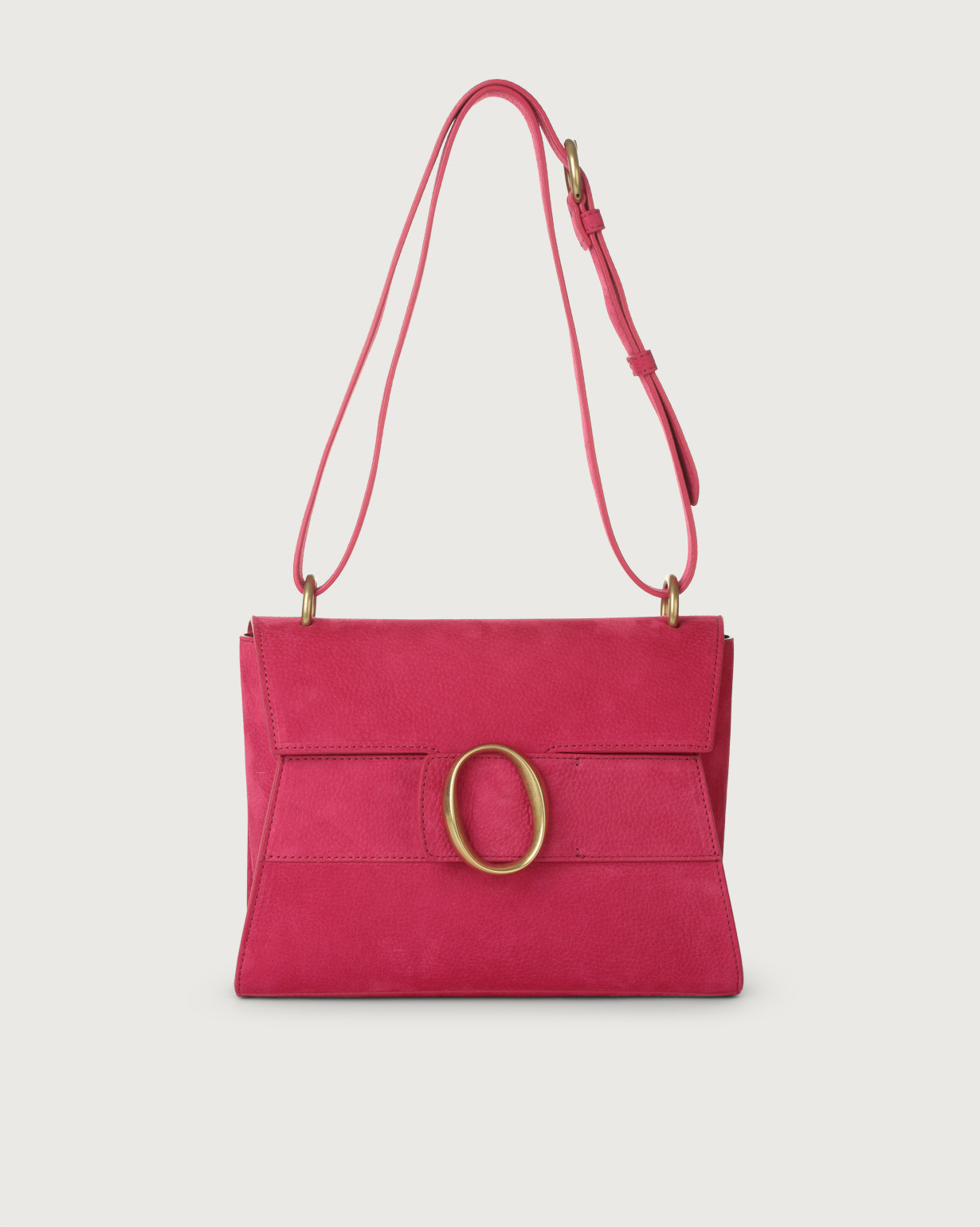 ORCIANI. Ofelia Nabucco nubuck leather shoulder bag. color Fuchsia