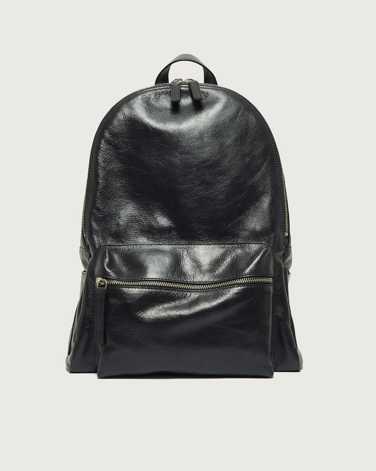 ORCIANI Laio Gotham shiny leather backpack, color Black