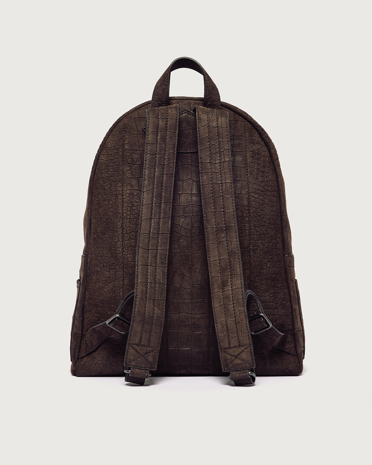 ORCIANI Laio Cocco Nabuk nubuck leather backpack, color Chocolate