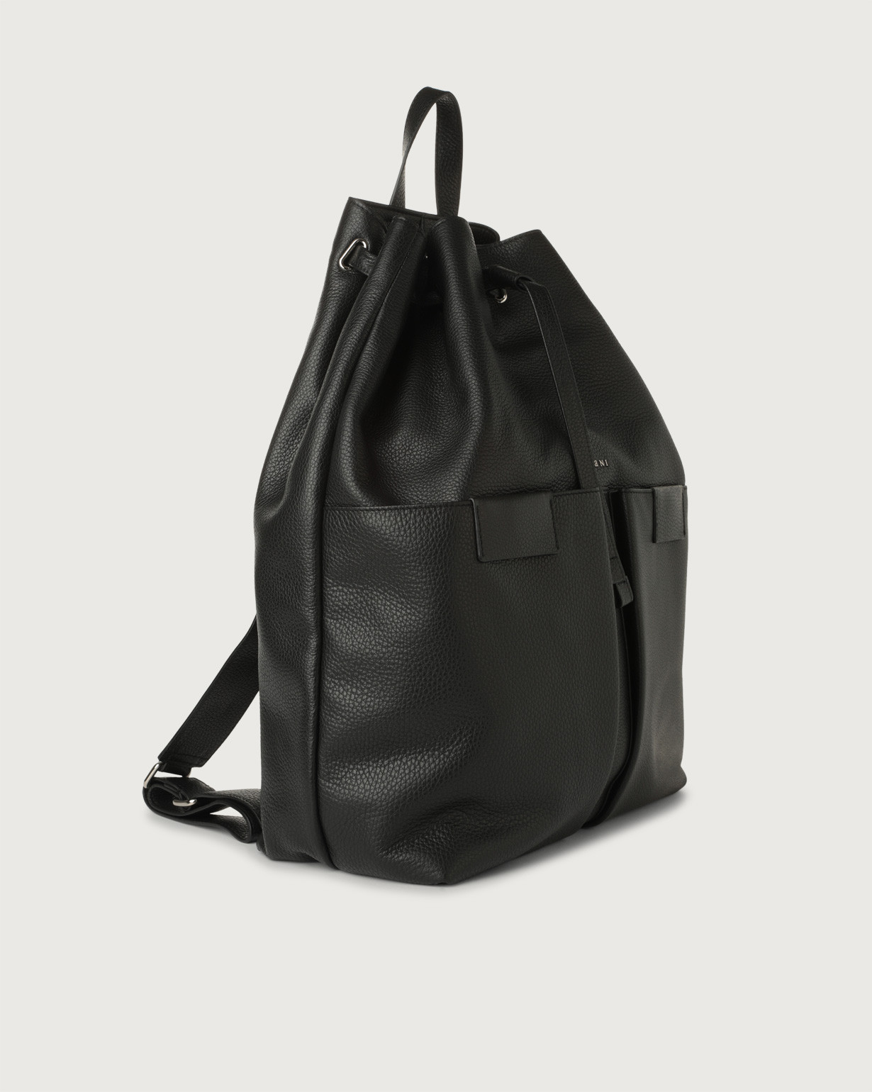 ORCIANI Micron leather drawstring backpack, color Black