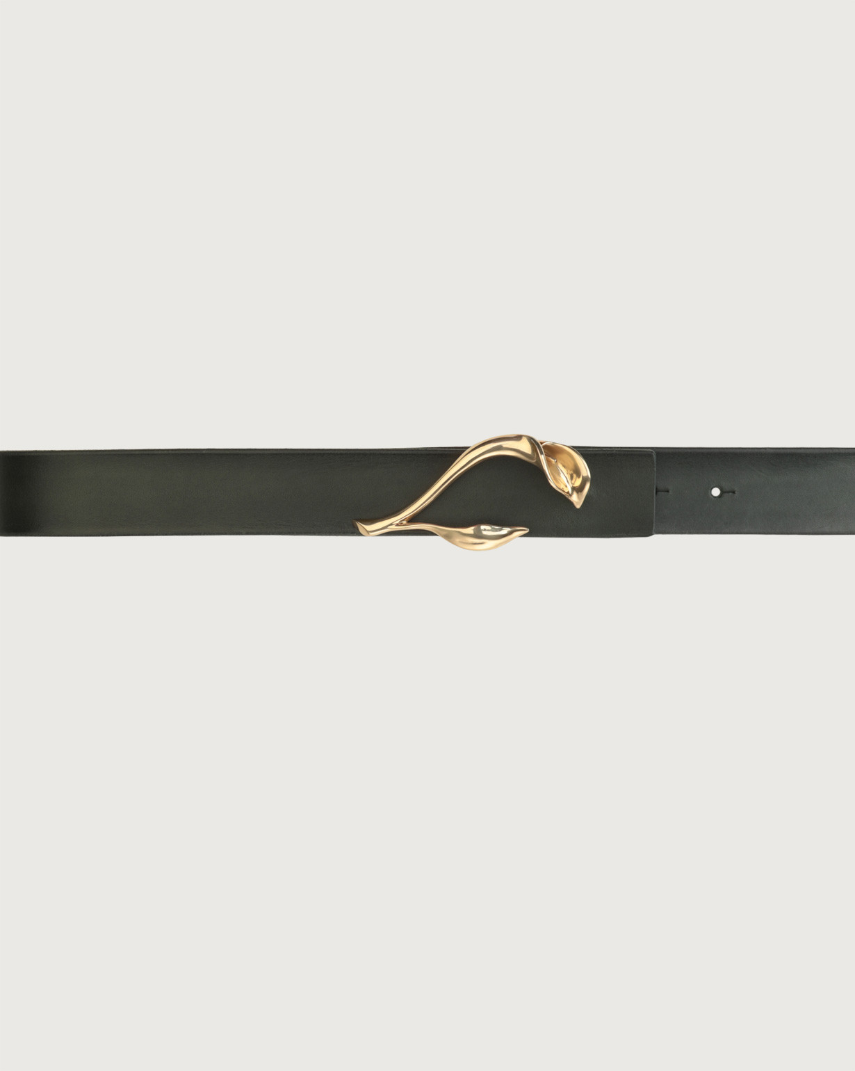ORCIANI Bull Soft leather belt lily buckle, color Forest green