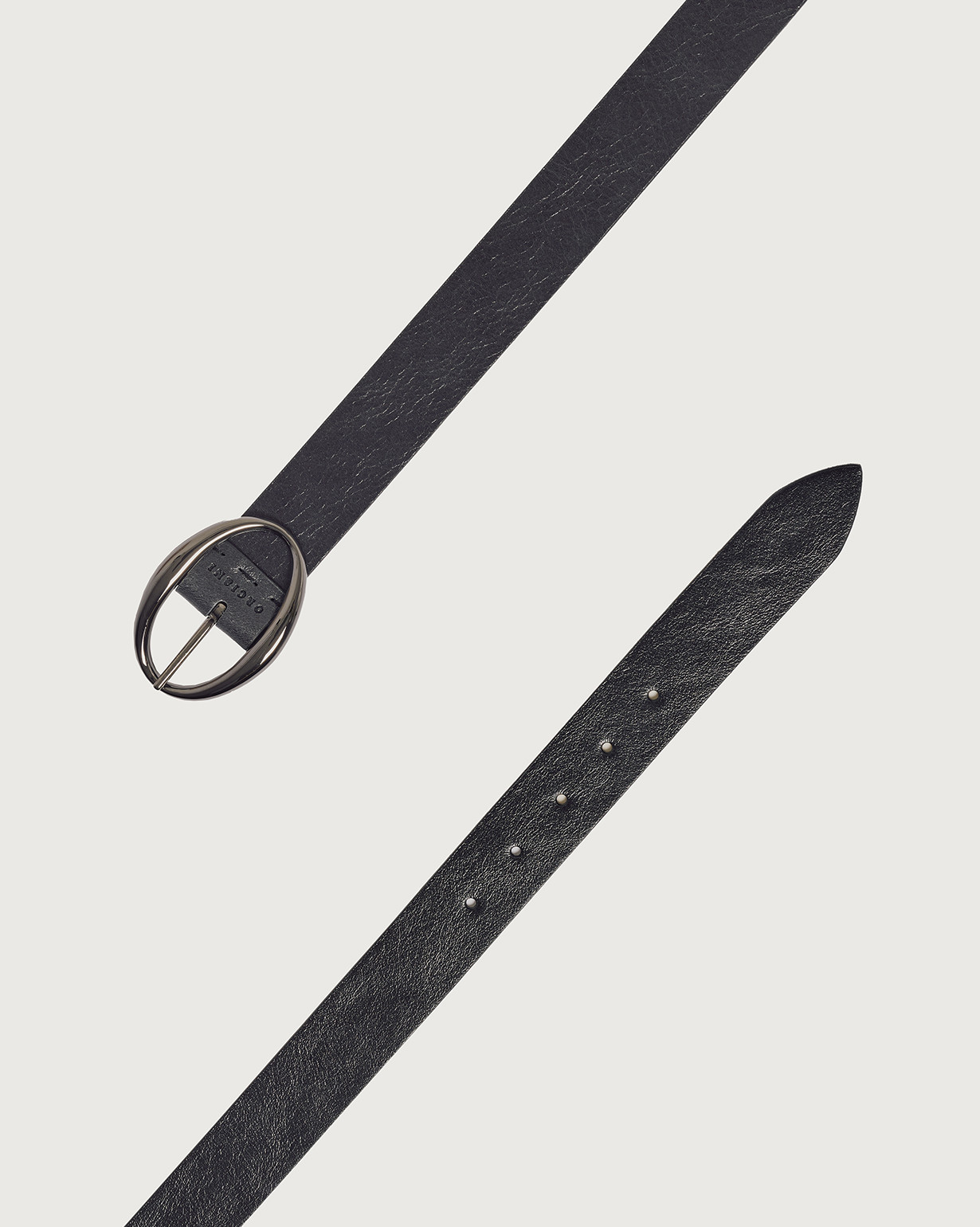 ORCIANI Gotham Double leather belt 3 cm, color black+chianti