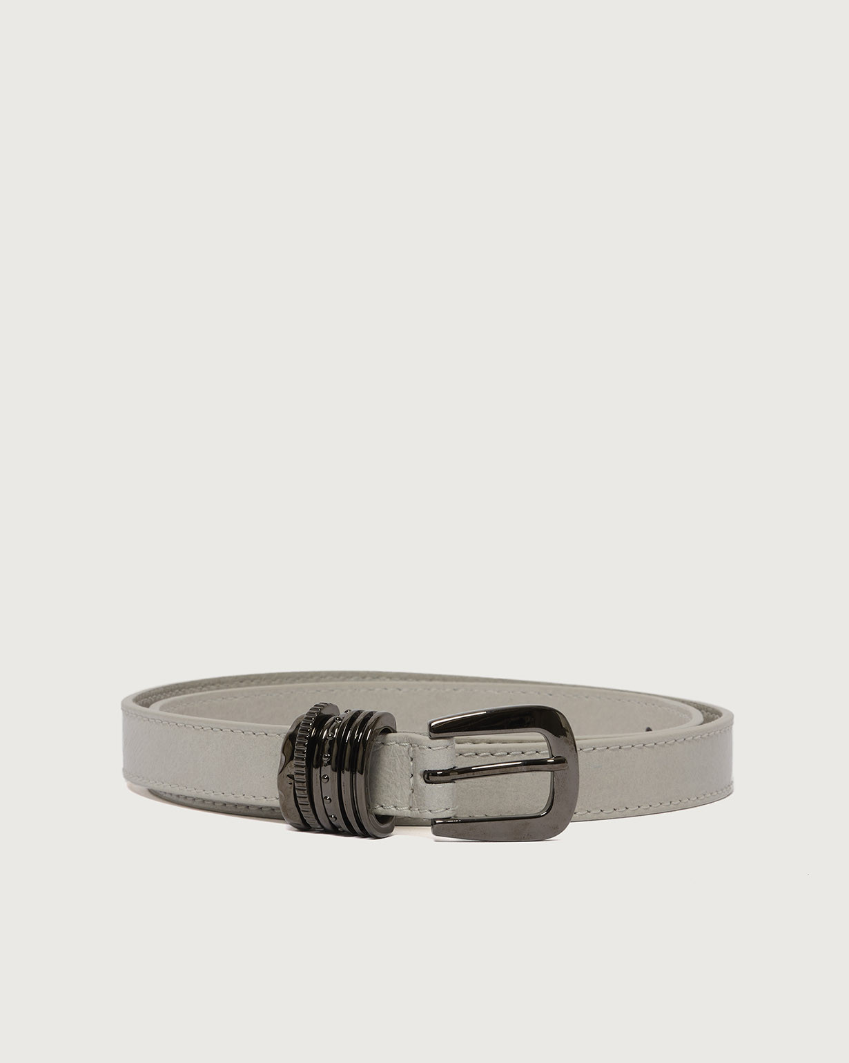 ORCIANI Stark leather belt 2 cm, color off white