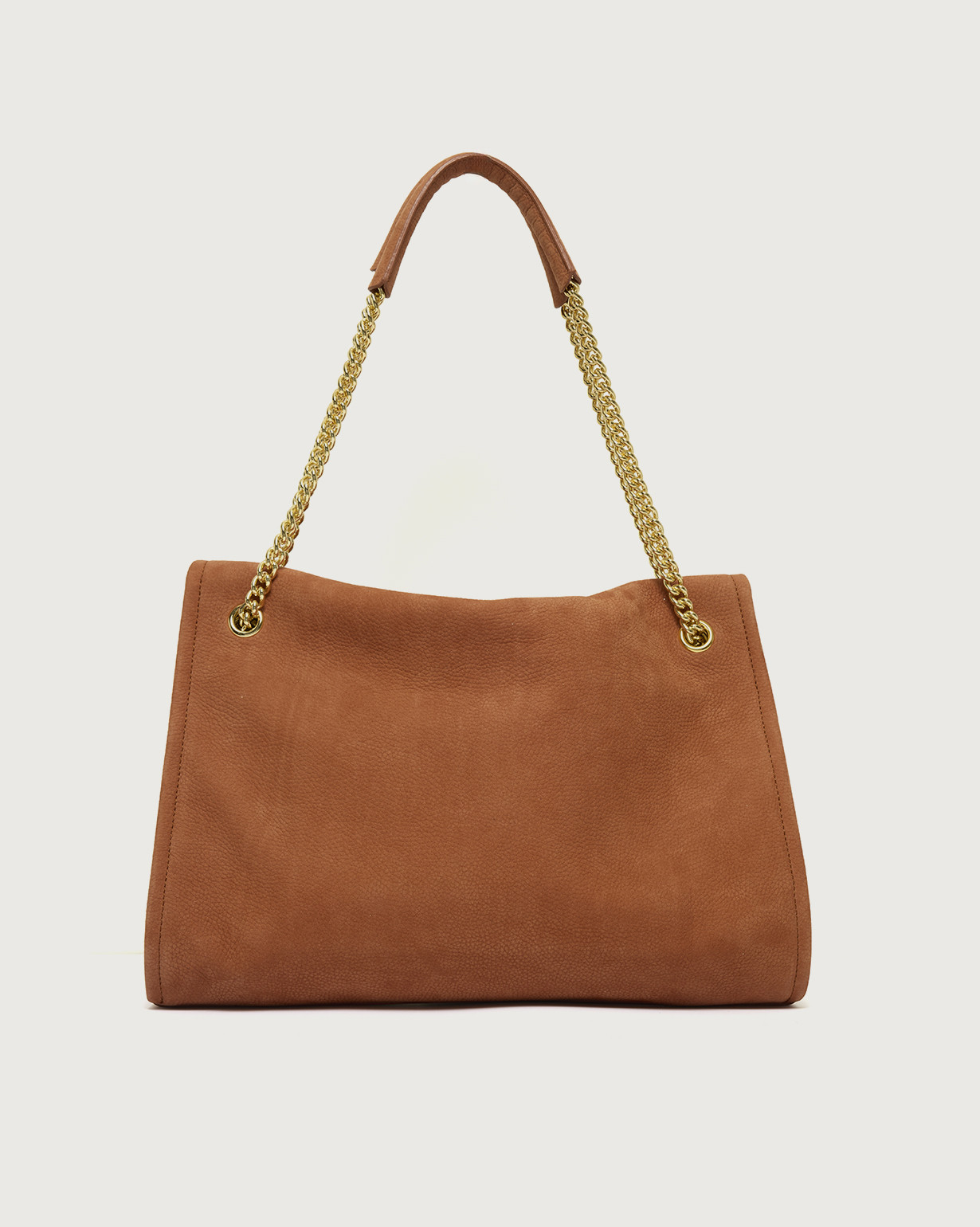 ORCIANI Venus Nabucco Midi nubuck leather shoulder bag, color brick
