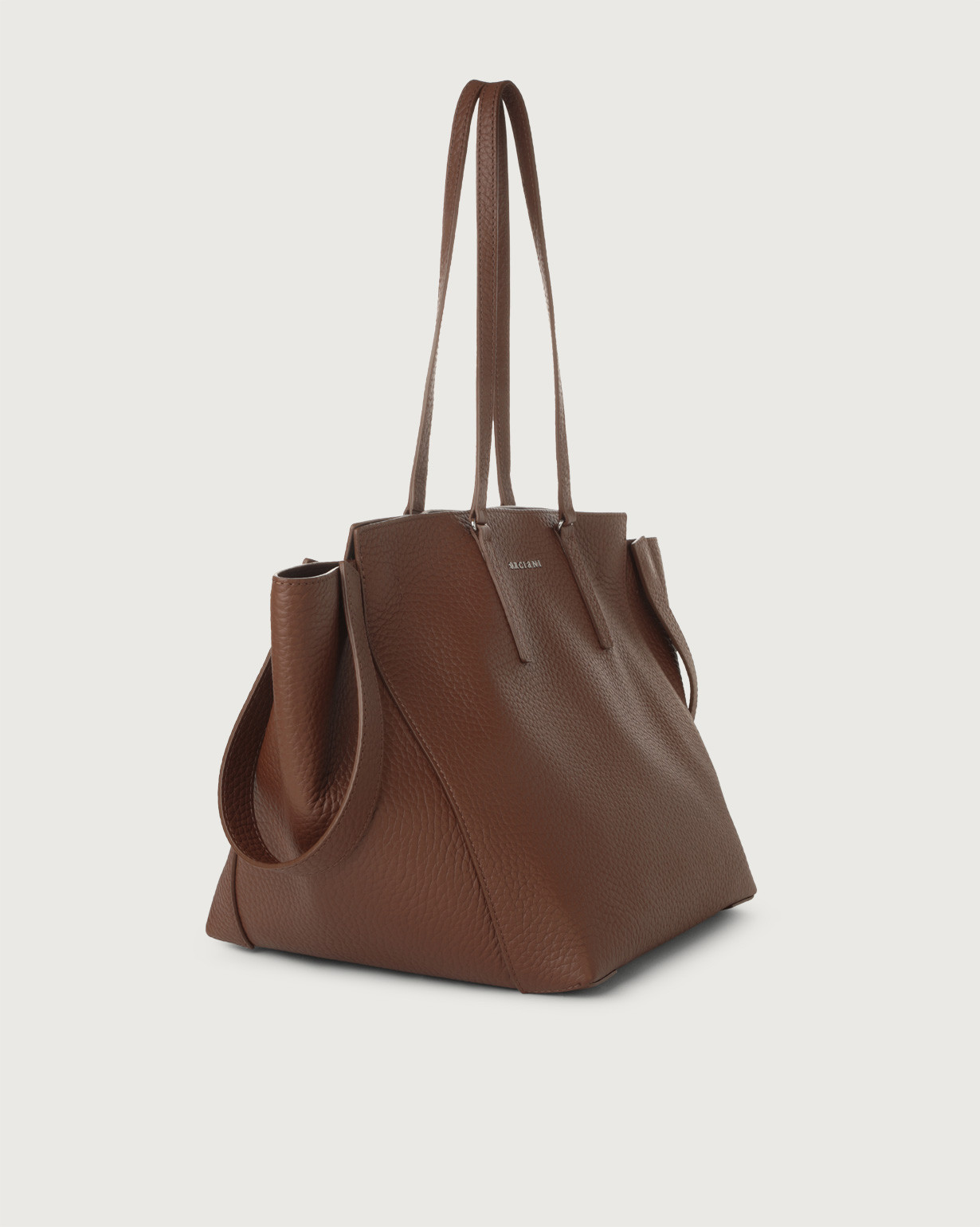 ORCIANI Ava Soft leather tote bag, color Cognac