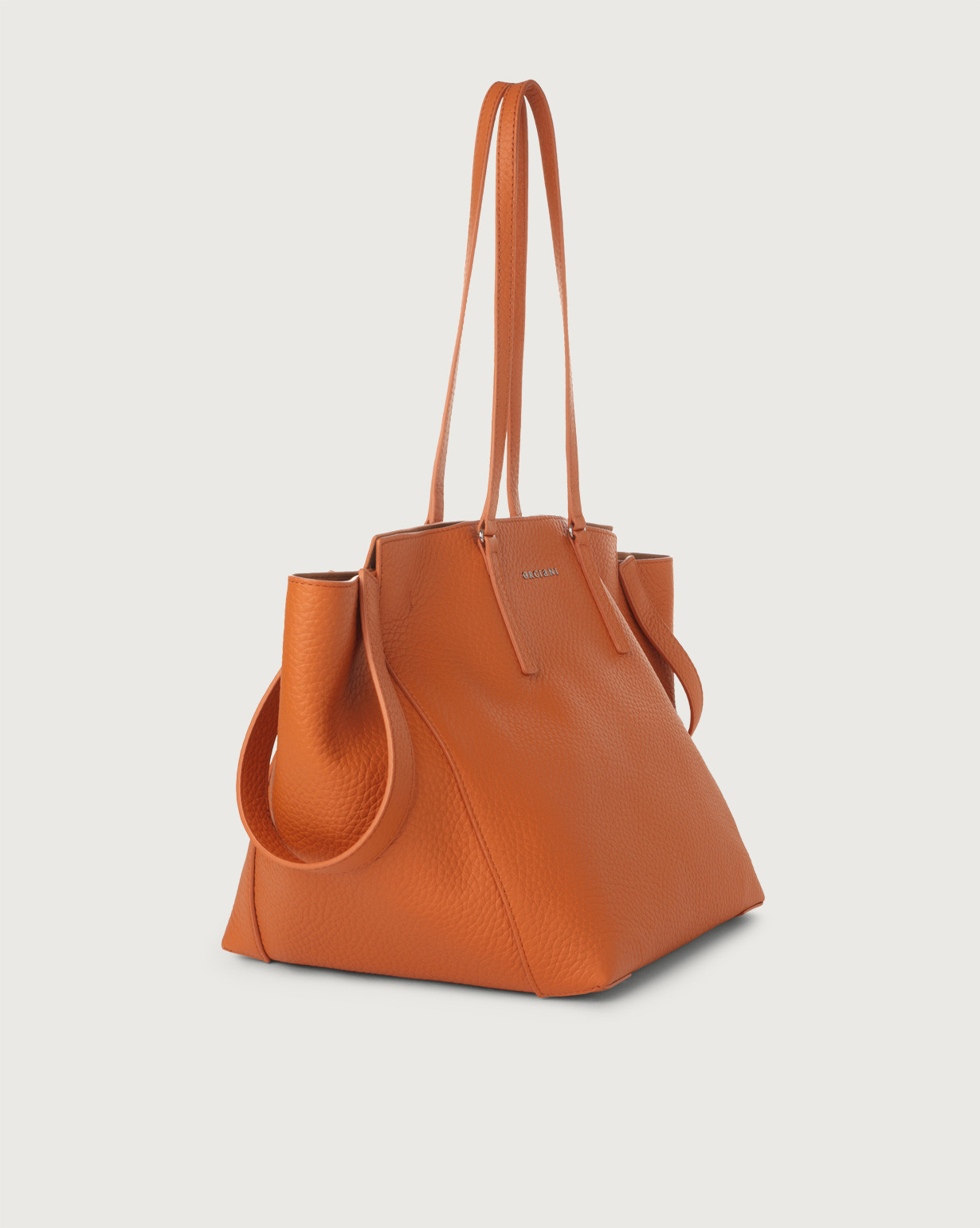 ORCIANI Ava Soft leather tote bag, color Orange