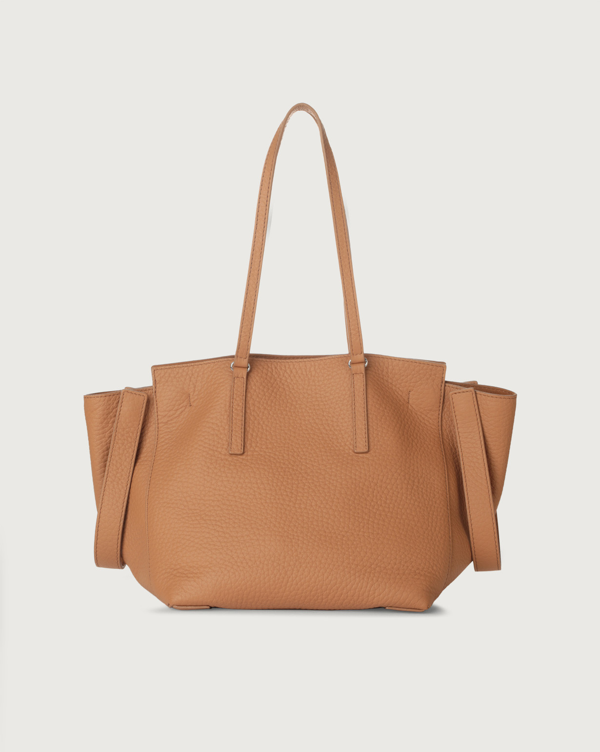 ORCIANI Ava Soft midi leather tote bag, color Almond