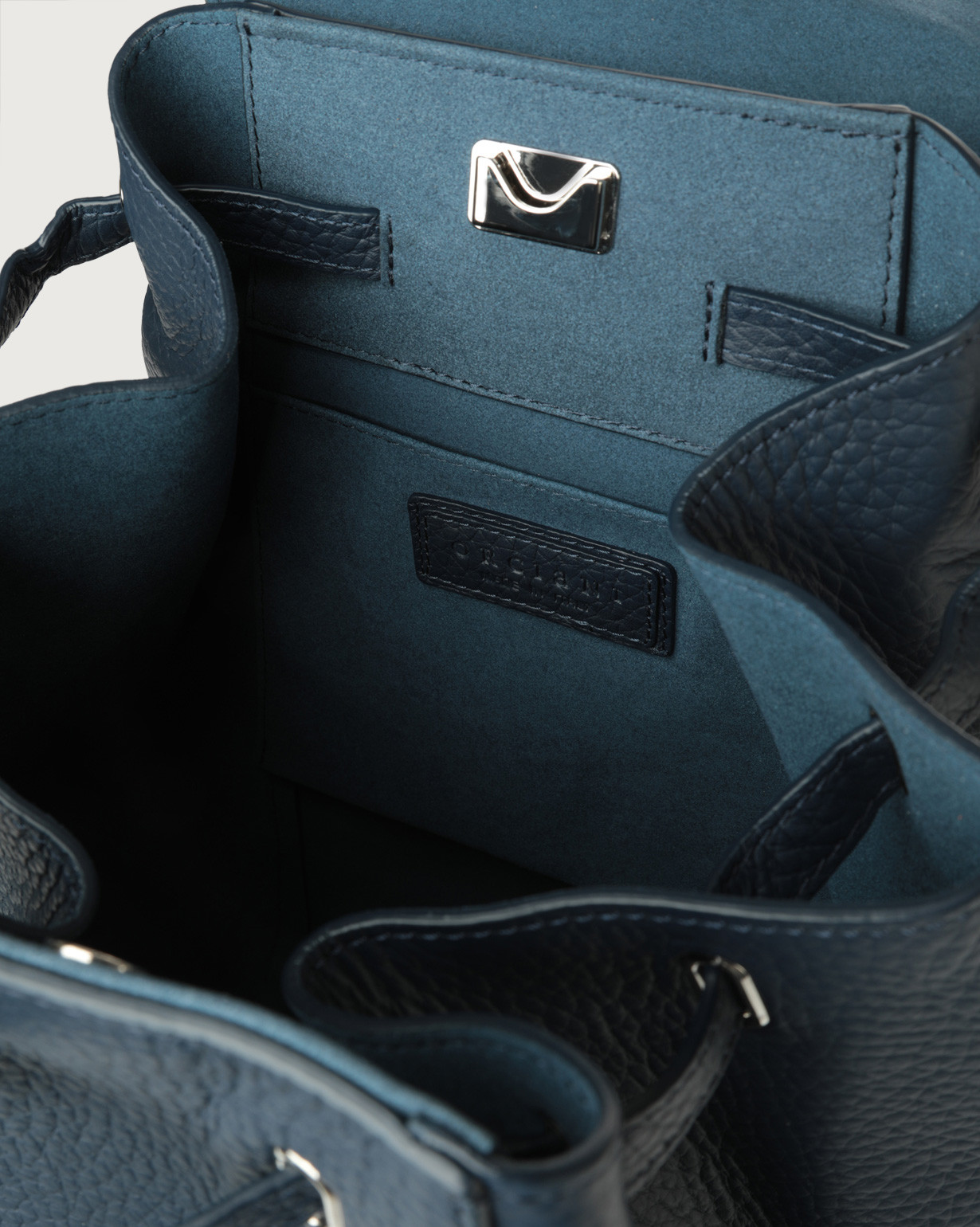 ORCIANI Boxy Soft leather backpack, color Navy